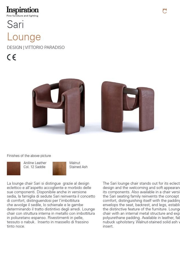 SARI LOUNGE Poltroncina By Paolo Castelli | design Vittorio Paradiso