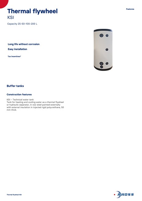 THERMAL FLYWHEEL Steel boiler with storage tank By Rhoss