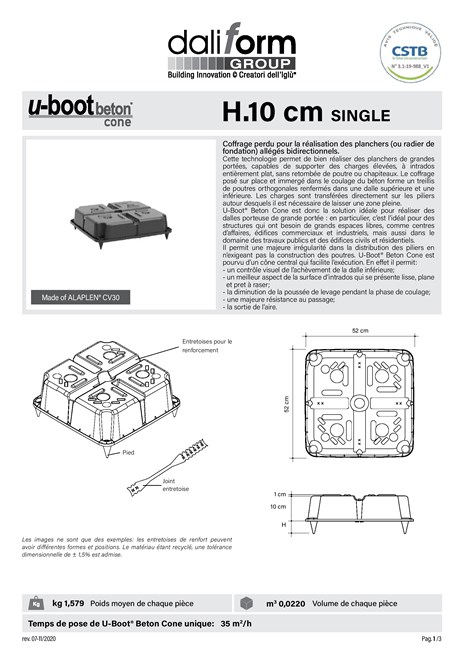U-BOOT® BETON Panneau de coffrage autoportant pour plancher By Daliform ...
