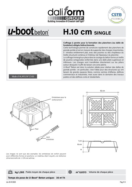 U-BOOT® BETON Panneau de coffrage autoportant pour plancher By Daliform ...