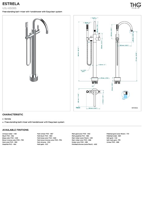 ESTRELA Free-standing bath/shower mixer By THG Paris | design Alexandra ...