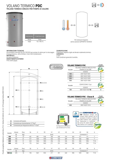 Volano termico VOLANO TERMICO PDC - CORDIVARI - Edilportale