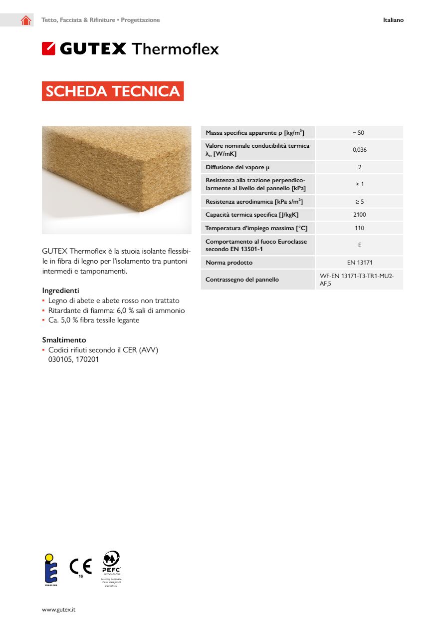 GUTEX® THERMOFLEX Pannello termoisolante By Termolan