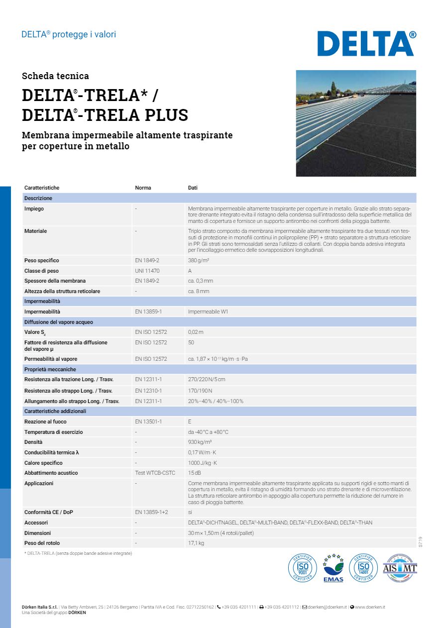 DELTA® - TRELA PLUS Telo sottotetto traspirante By DÖRKEN ITALIA
