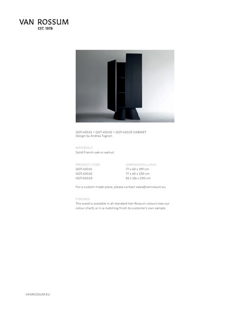 GOT | Highboard By Van Rossum design Andrea Tognon