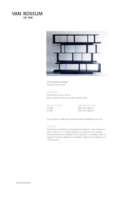 KITALE | Bookcase By Van Rossum design Xavier Dohr