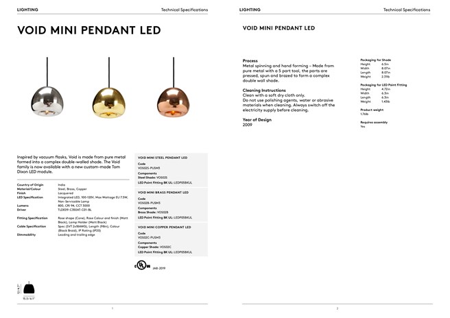 VOID MINI LED steel pendant lamp By Tom Dixon | design Tom Dixon