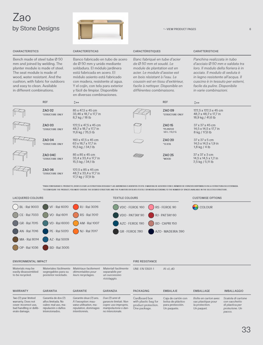 ZAO 花园长凳 By Made Design