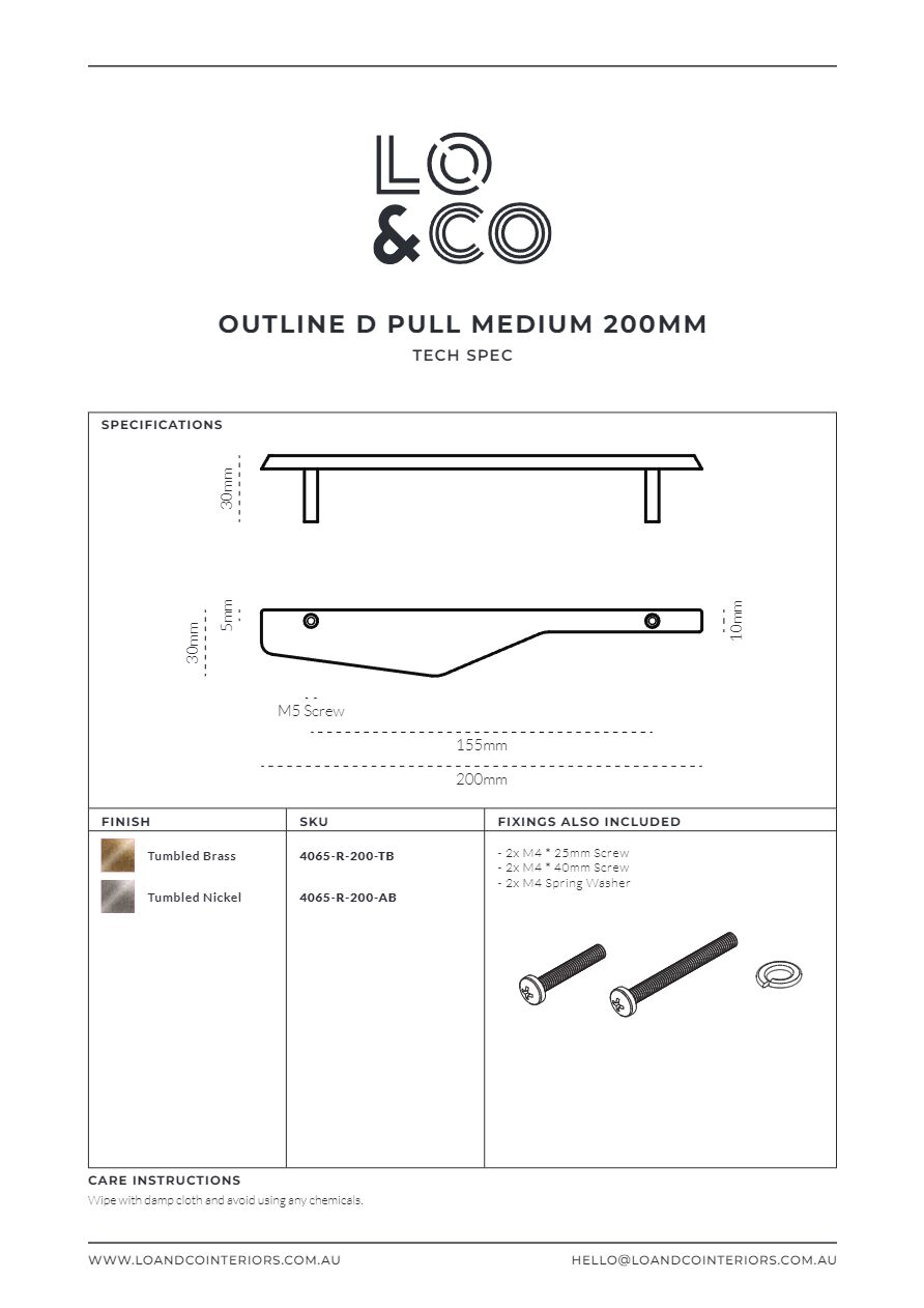 OUTLINE_D Furniture handle By Lo & Co Interiors