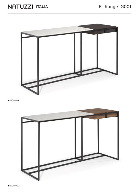 FIL ROUGE Rectangular console table with drawers By Natuzzi Italia ...