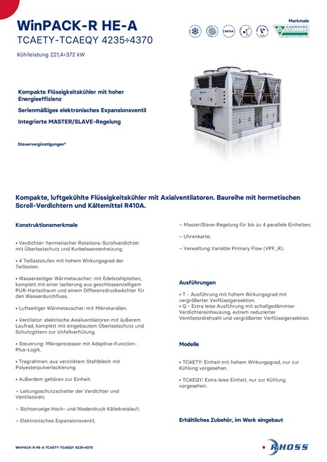 WINPACK-R HE-A Wasserkühler By Rhoss