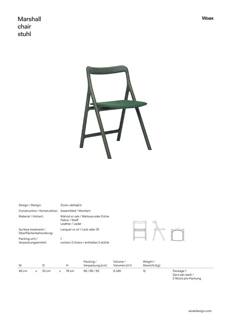 MARSHALL Open back solid wood chair By Woak | design Zoran Jedrejcic