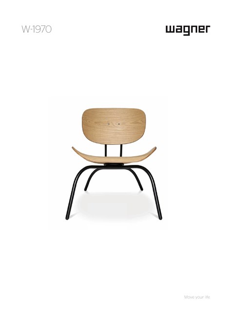 W-1970 LOW Wooden easy chair By Wagner