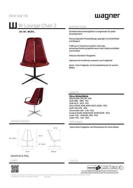 W-LOUNGE CHAIR 2 | Easy chair Swivel easy chair with spoke base By Wagner