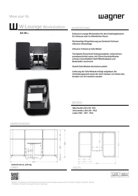 W-LOUNGE WORKSTATION Cabine de bureau acoustique By Wagner