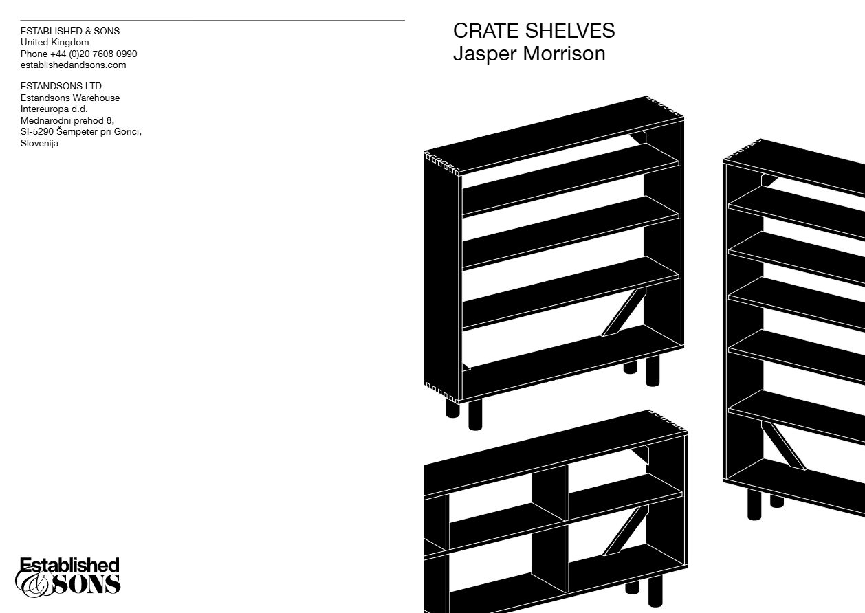 CRATE SHELF Double-sided pine bookcase By Established&Sons