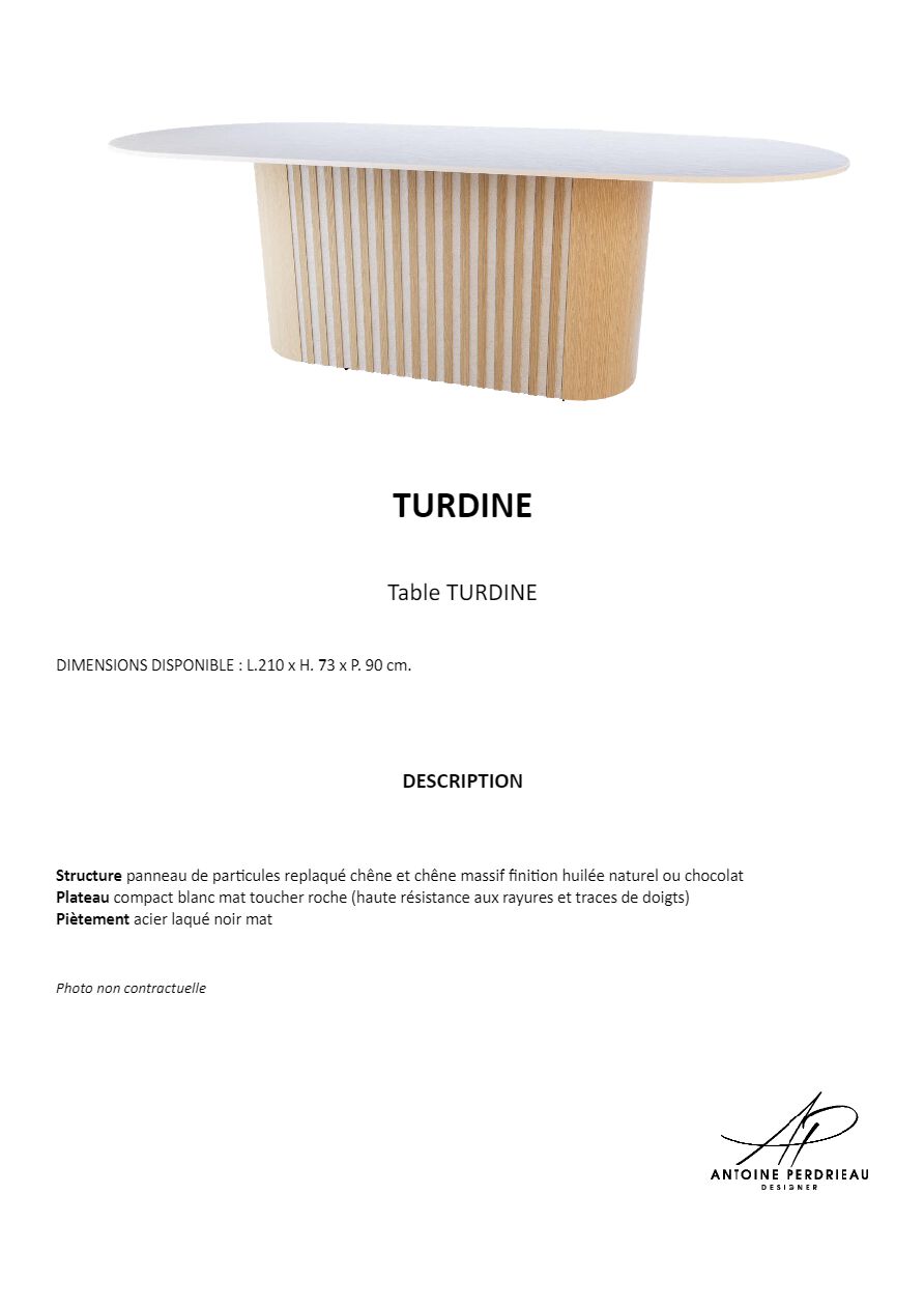 TURDINE Table By Antoine Perdrieau