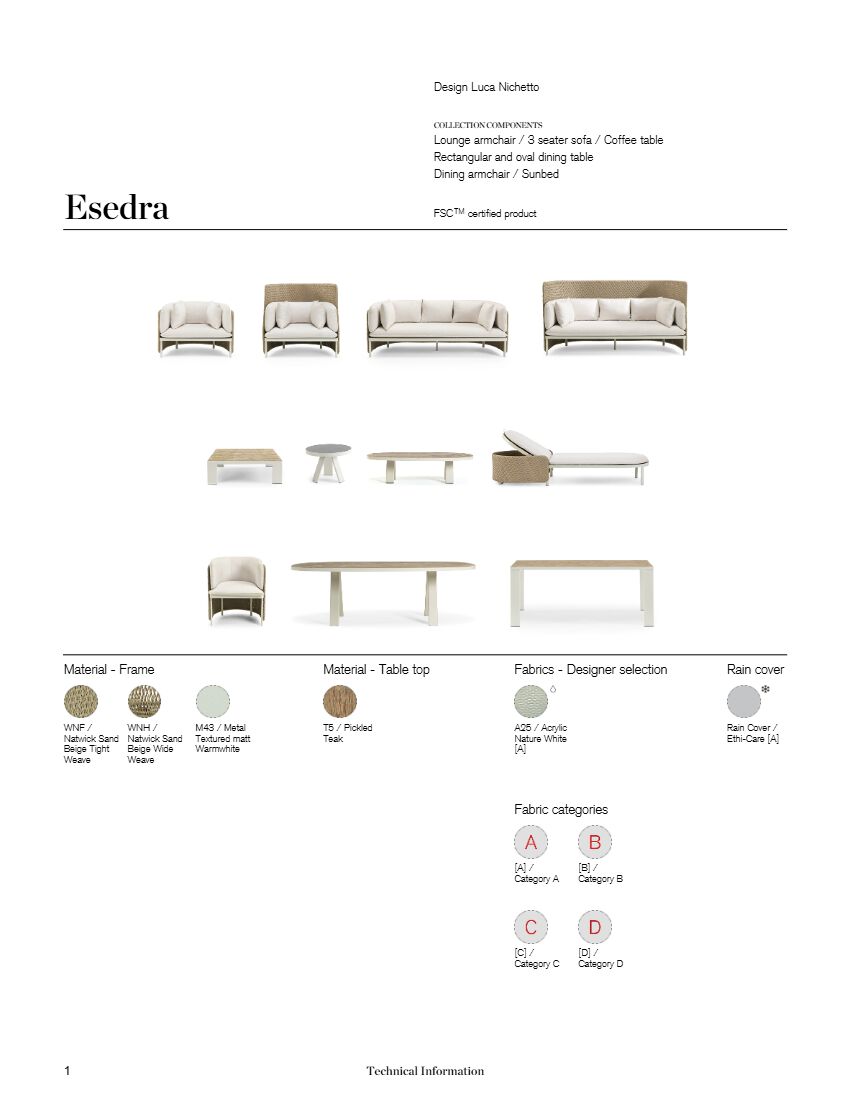 ESEDRA 3 seater high-back garden sofa By Ethimo | design Luca Nichetto