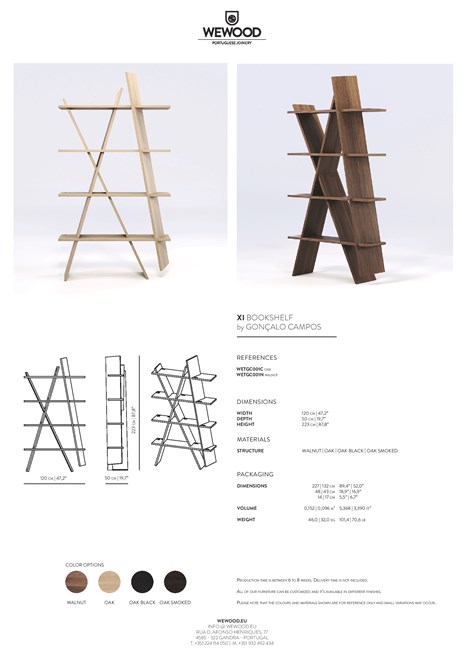 XI Open wooden bookcase By Wewood | design Gonçalo Campos