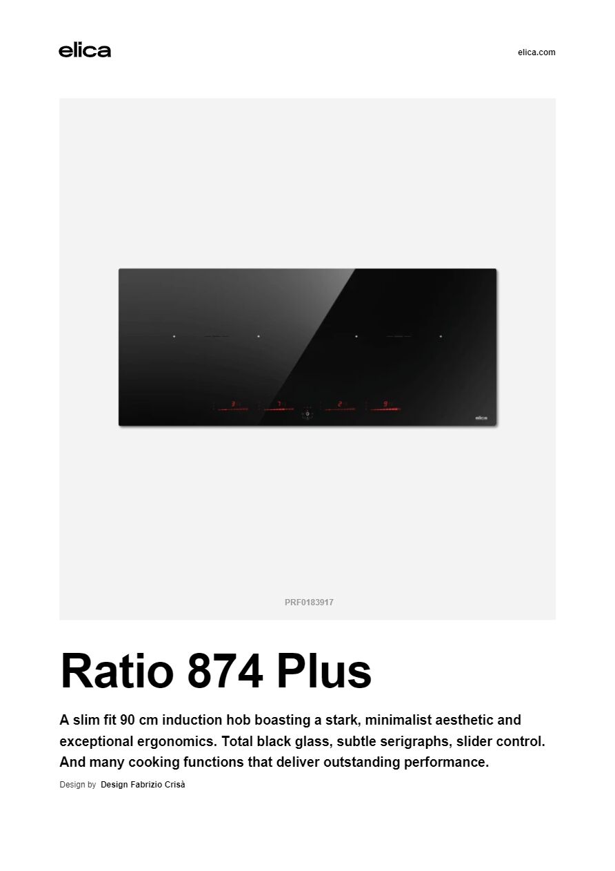 RATIO 874 PLUS Placa By Elica