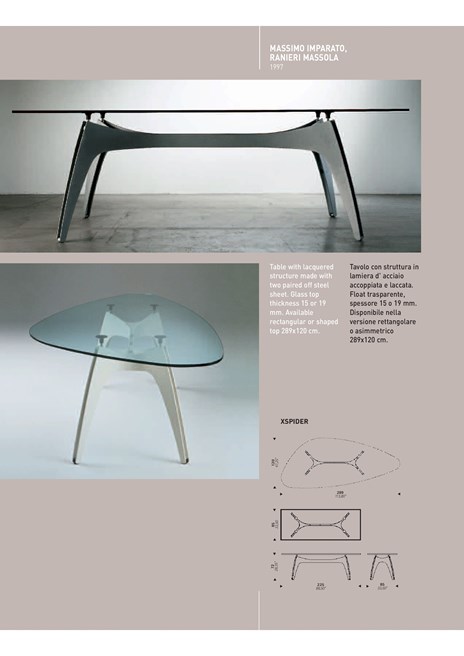 FORME Rectangular glass and steel table By Matrix International ...