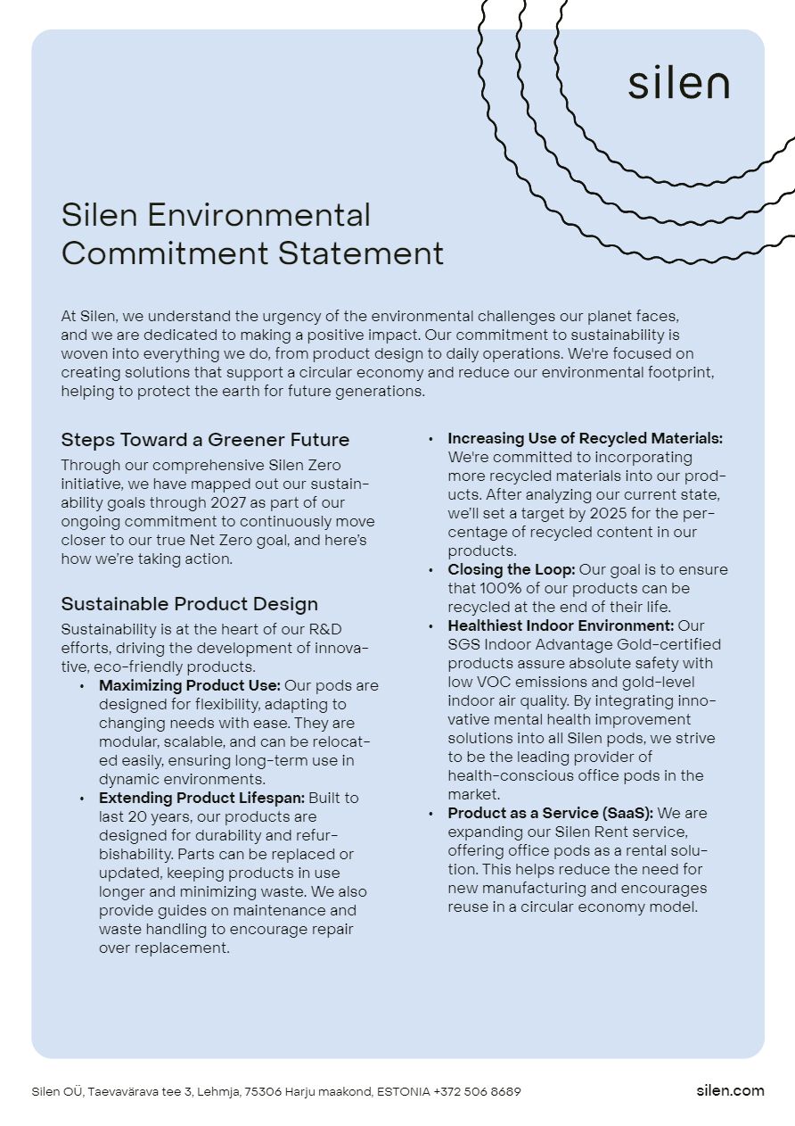 SILEN SPACE 1.5 Acoustic office pod By Silen