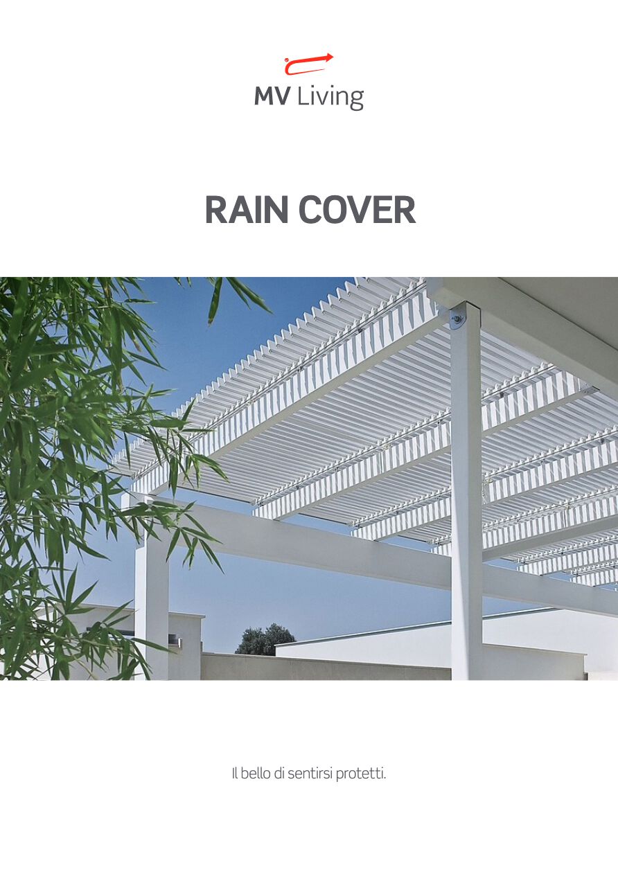 RAIN COVER Pergola in alluminio a lamelle orientabili By Mv Line