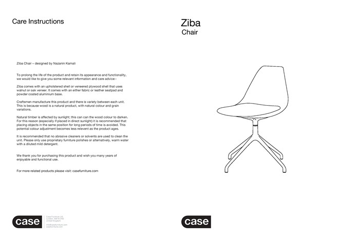 ZIBA | Fabric chair Swivel trestle-based fabric chair with integrated ...