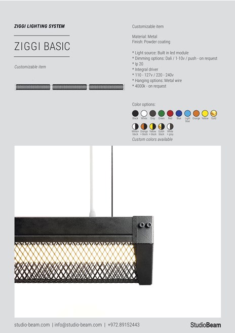 ZIGGI BASIC Lampada a sospensione By Studio Beam