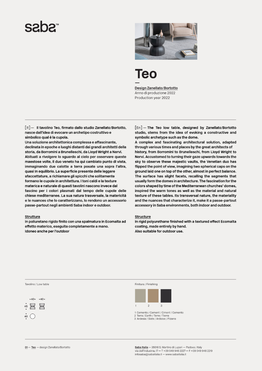 TEO Coffee table By Saba Italia