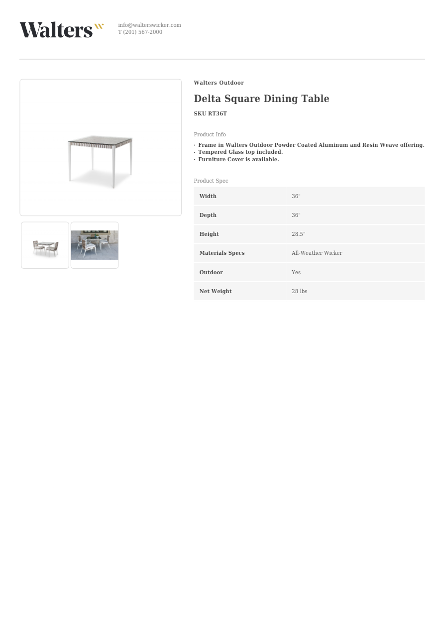 DELTA Table By Walters