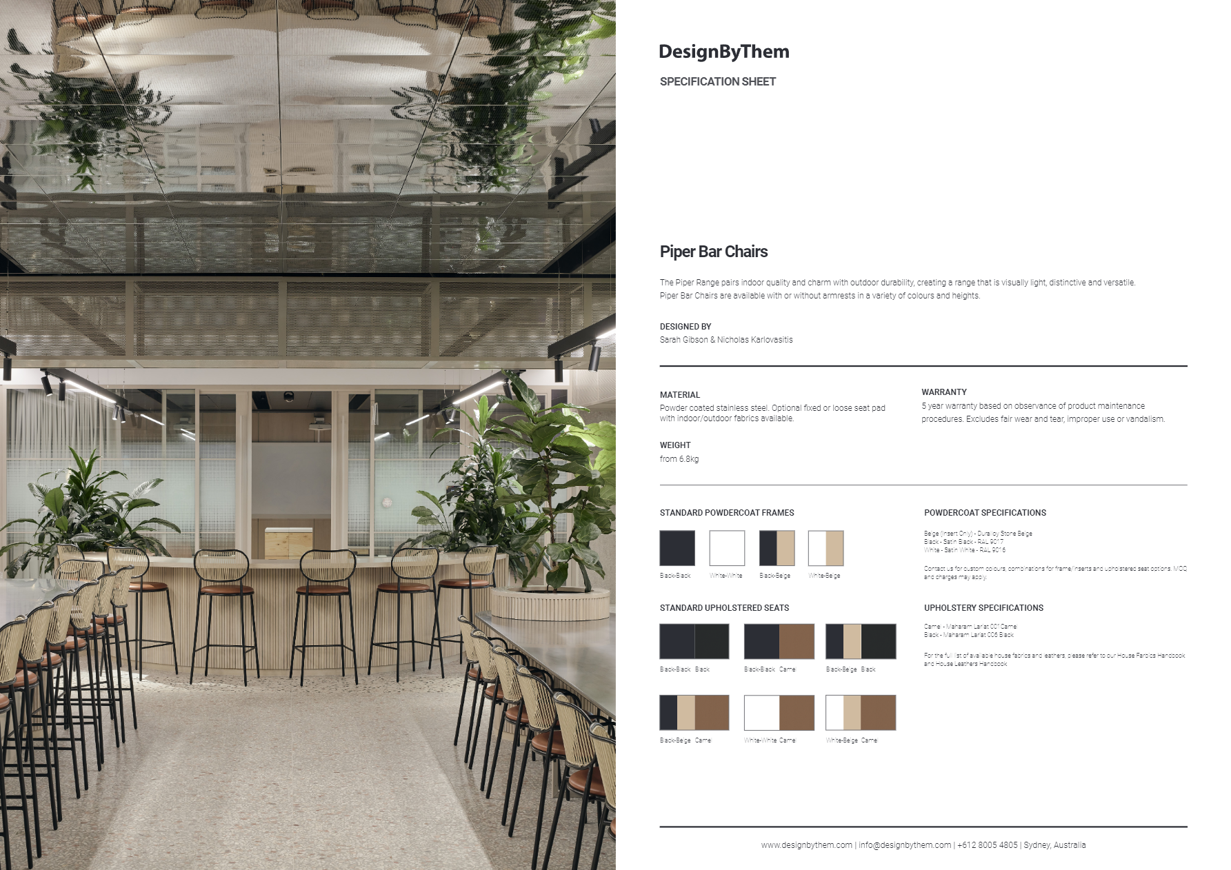 PIPER High stainless steel stool with armrests By DesignByThem | design ...