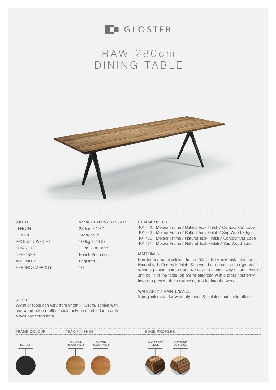 RAW Table By Gloster