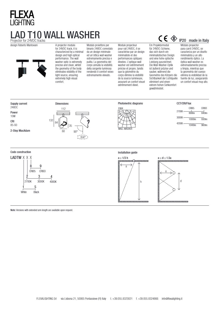 LAD T10 WW Spot By Flexalighting | design Roberto Mantovani