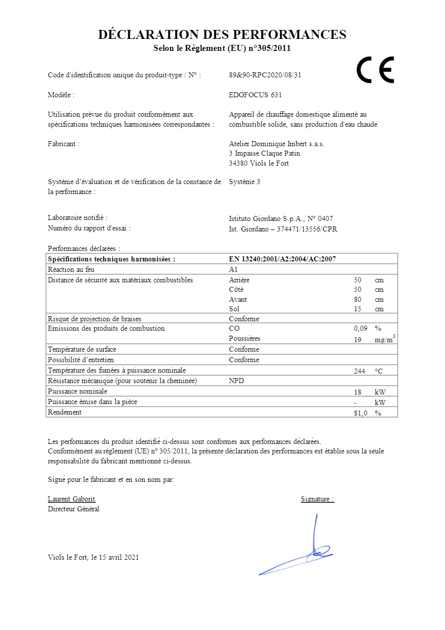 EDOFOCUS 631 DA Cheminée murale avec vitre panoramique By Focus creation | design Dominique Imbert