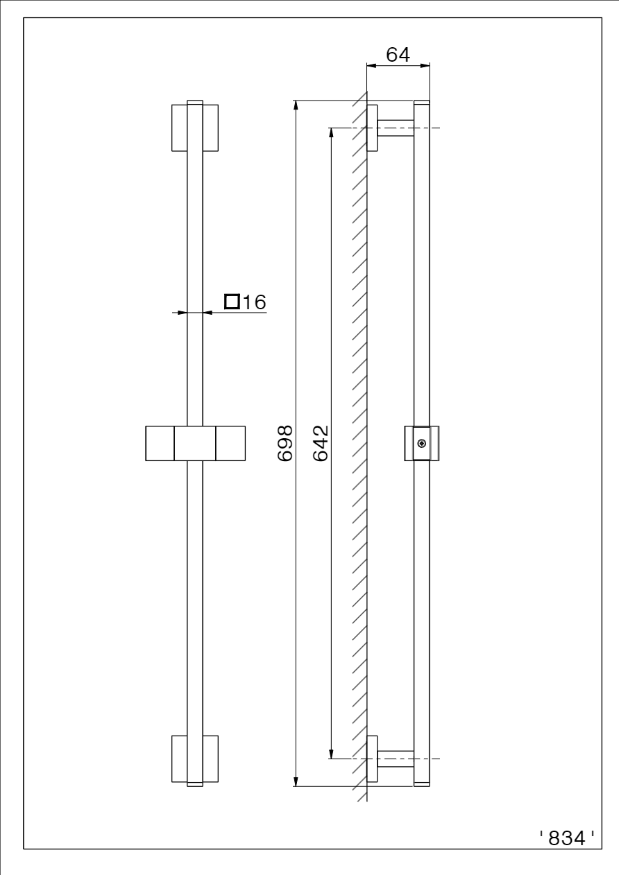 SHOWER SET 834 Shower wallbar By newform