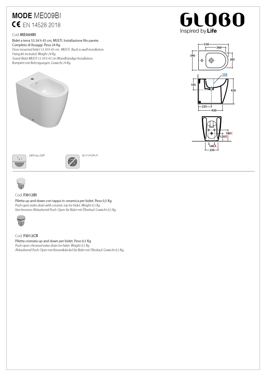 MODE Bidet By Ceramica Globo