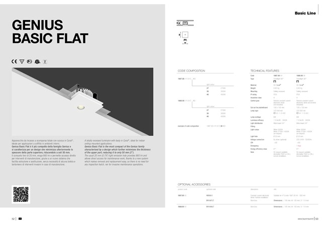 GENIUS BASIC FLAT Recessed LED round Coral® spotlight By Buzzi & Buzzi