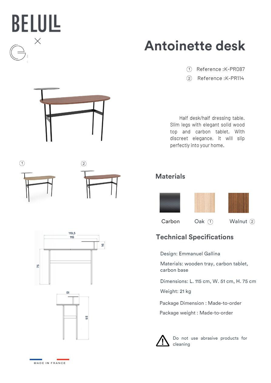 ANTOINETTE Wooden secretary desk By BELULL | design Emmanuel Gallina