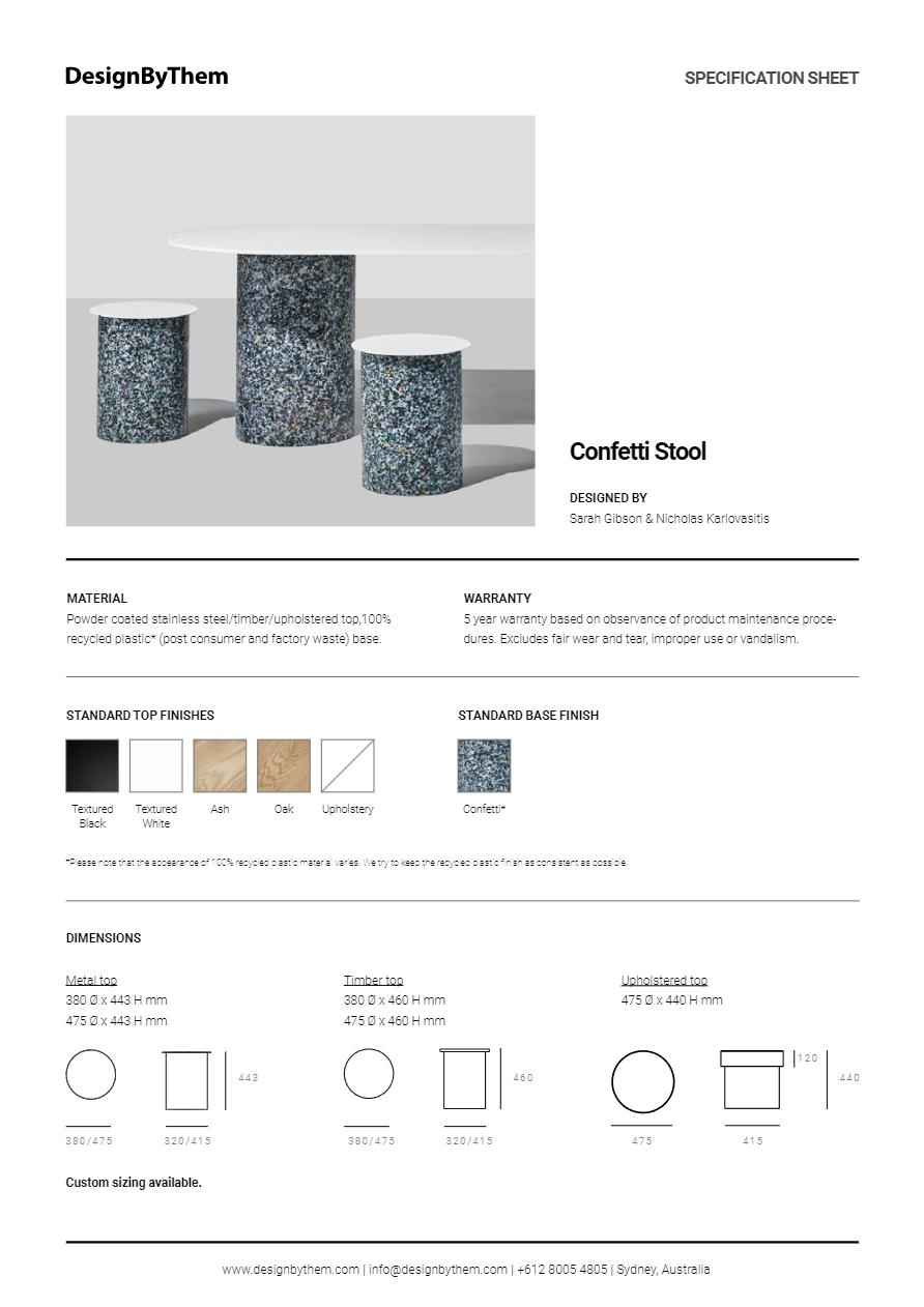 CONFETTI Leather stool By DesignByThem | design Sarah Gibson, Nicholas ...