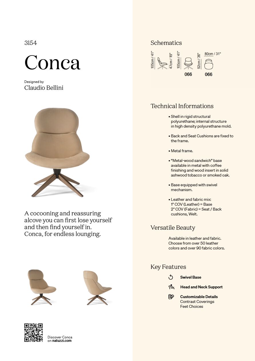 CONCA Armchair By Natuzzi Italia