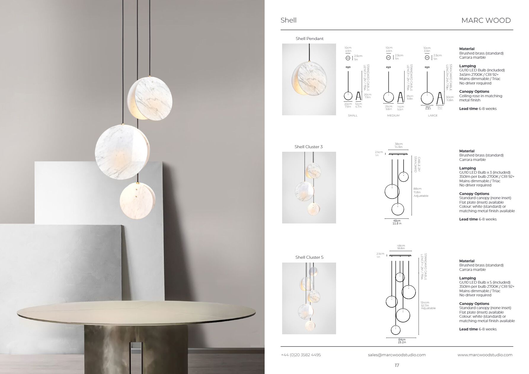 SHELL 5 PIECE Pendant lamp By Marc Wood | design Marc Wood Designer
