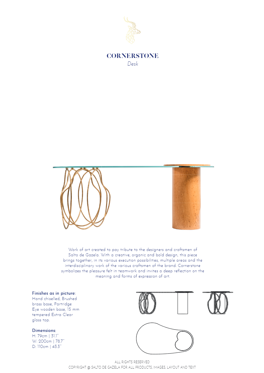 CORNERSTONE Wooden secretary desk By Salto de Gazela