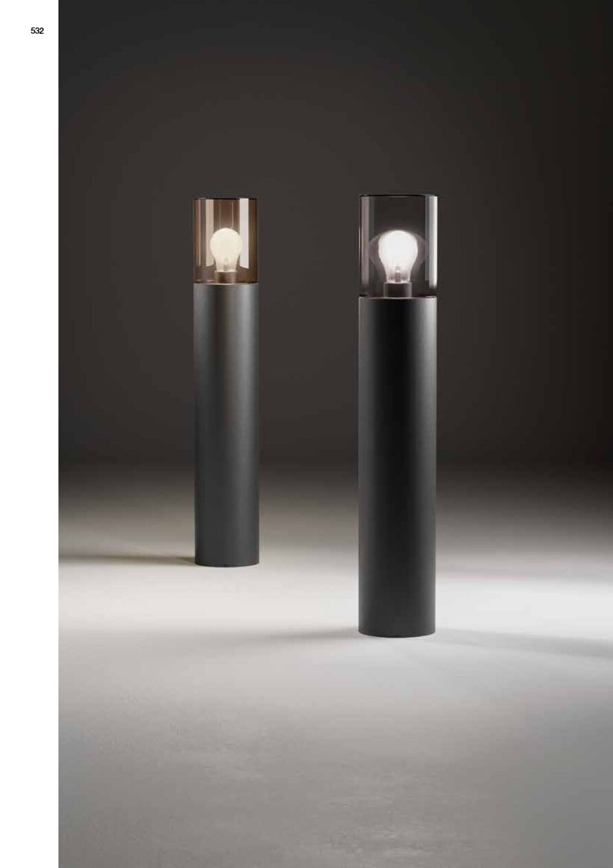 GLASS LED powder coated aluminium bollard light By Novalux