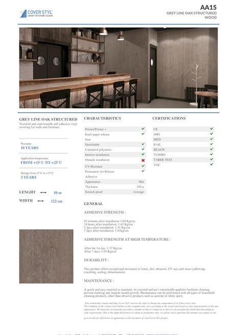 MEDIUM Indoor vinyl wall tiles with wood effect By Cover Styl