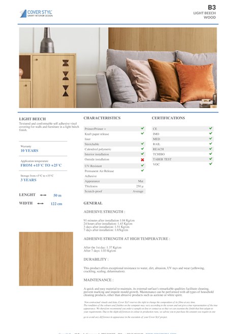 WOOD Vinyl wall tiles with wood effect By Cover Styl’