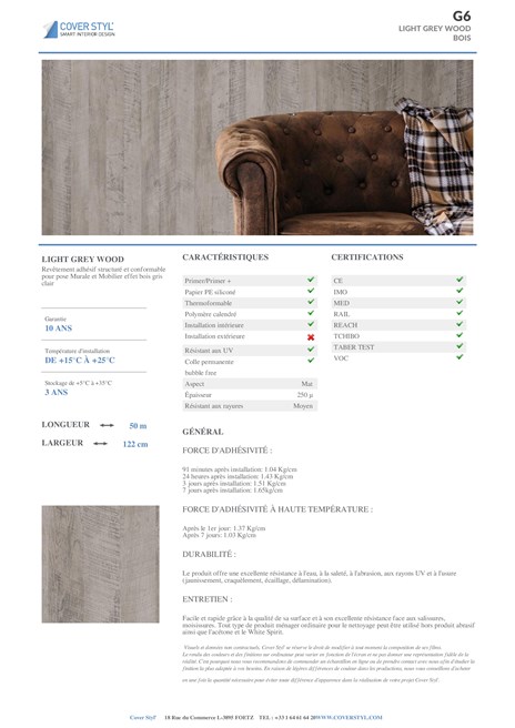 MOYEN Revêtement mural en vinyle effet bois By Cover Styl