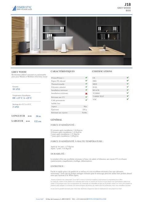 PAINTED Revêtement mural en vinyle effet bois By Cover Styl