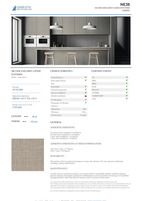 NATURAL Vinyl wall tiles with textile effect By Cover Styl