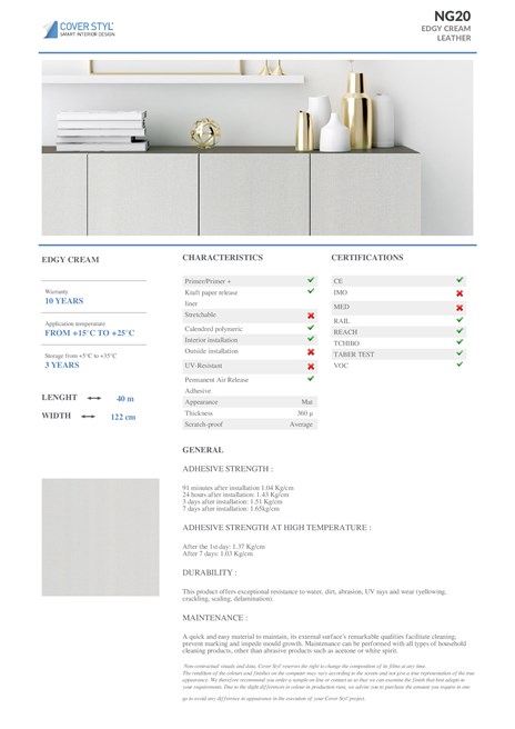 LEATHER Vinyl wall tiles with leather effect By Cover Styl’